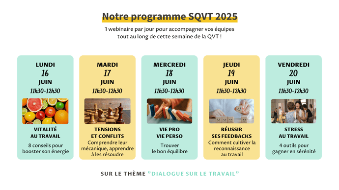 Organiser la semaine de la qualité de vie au travail (QVT) 2026